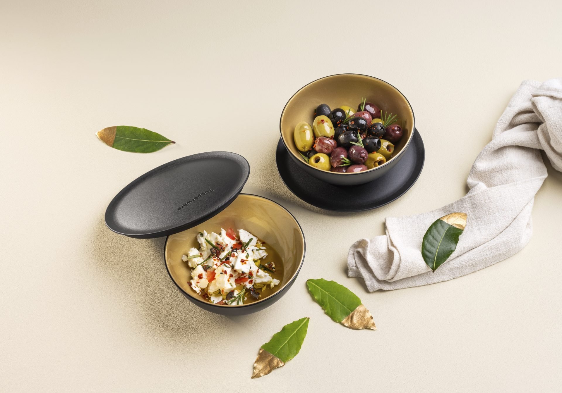 Set Boluri Copette Allegra 275 ml (2 buc) negru-auriu | eTupperware